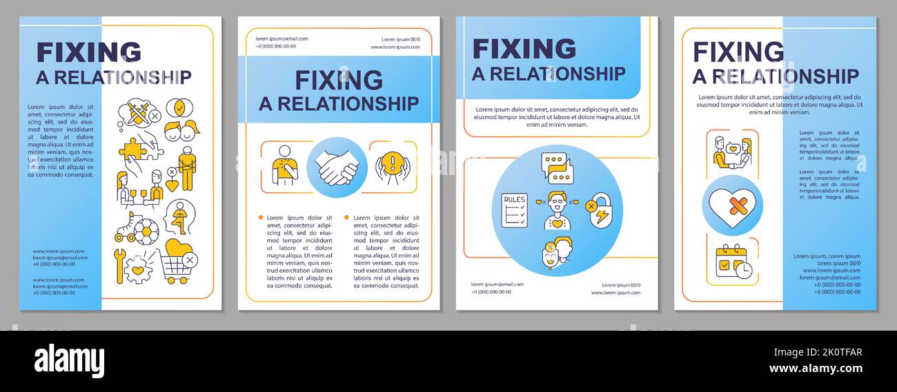 Fixing struggling relationship brochure template Stock Vector Image ...
