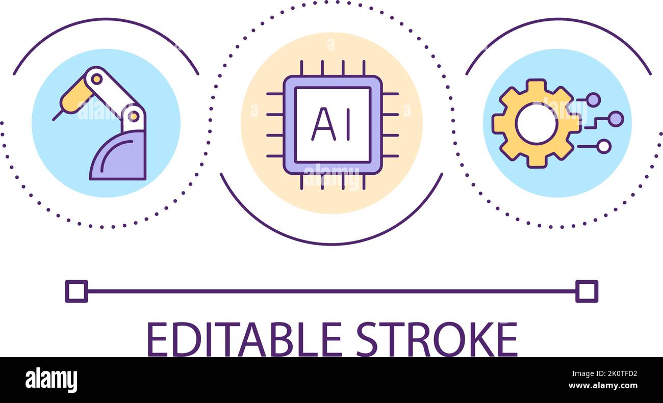 Artificial Intelligence In Manufacture Loop Concept Icon Stock Vector Image And Art Alamy