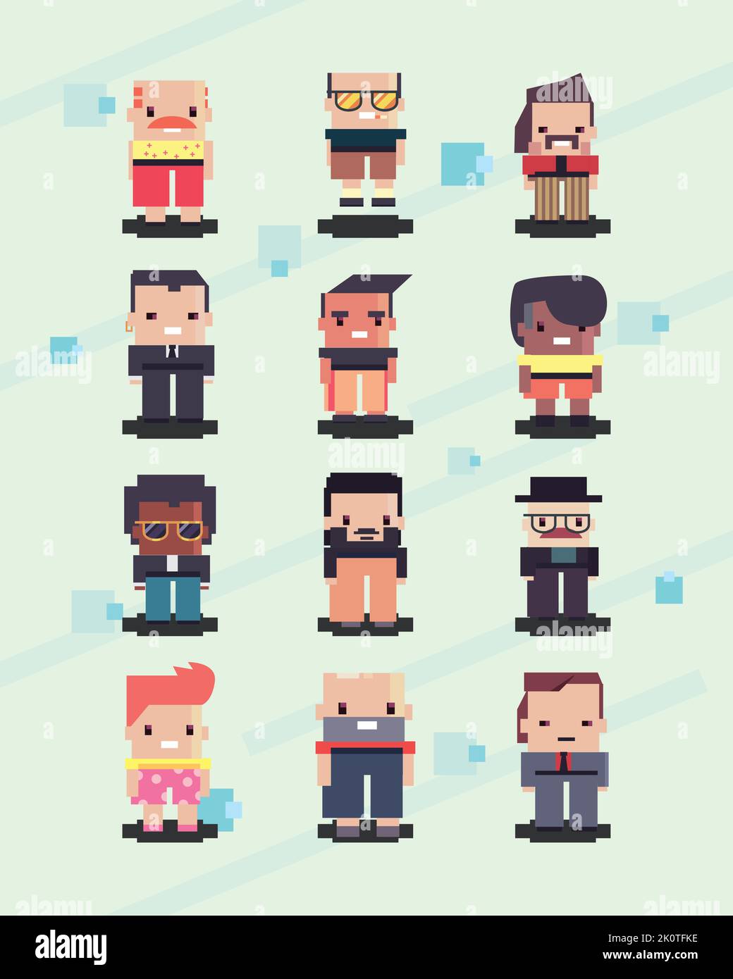 flat 8-bit people group Stock Vector Image & Art - Alamy