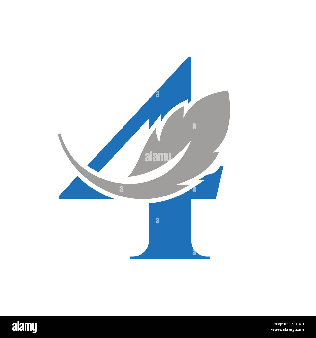 Letter 4 Feather Logo Design Combined With Bird Feather Wine For ...