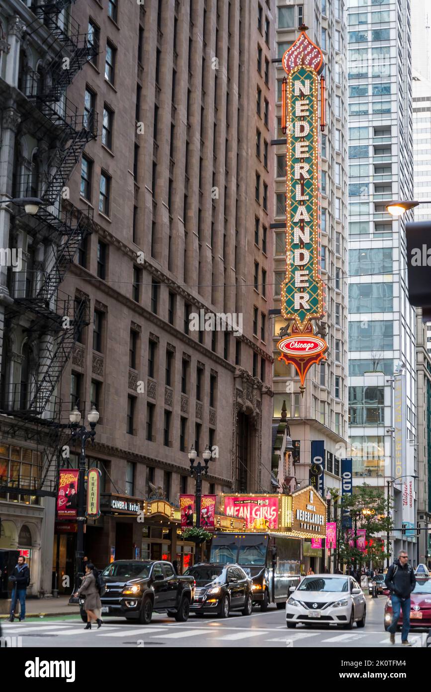 James M. Nederlander Theatre, a theatre located in West Randolph Street in the Loop area of ...