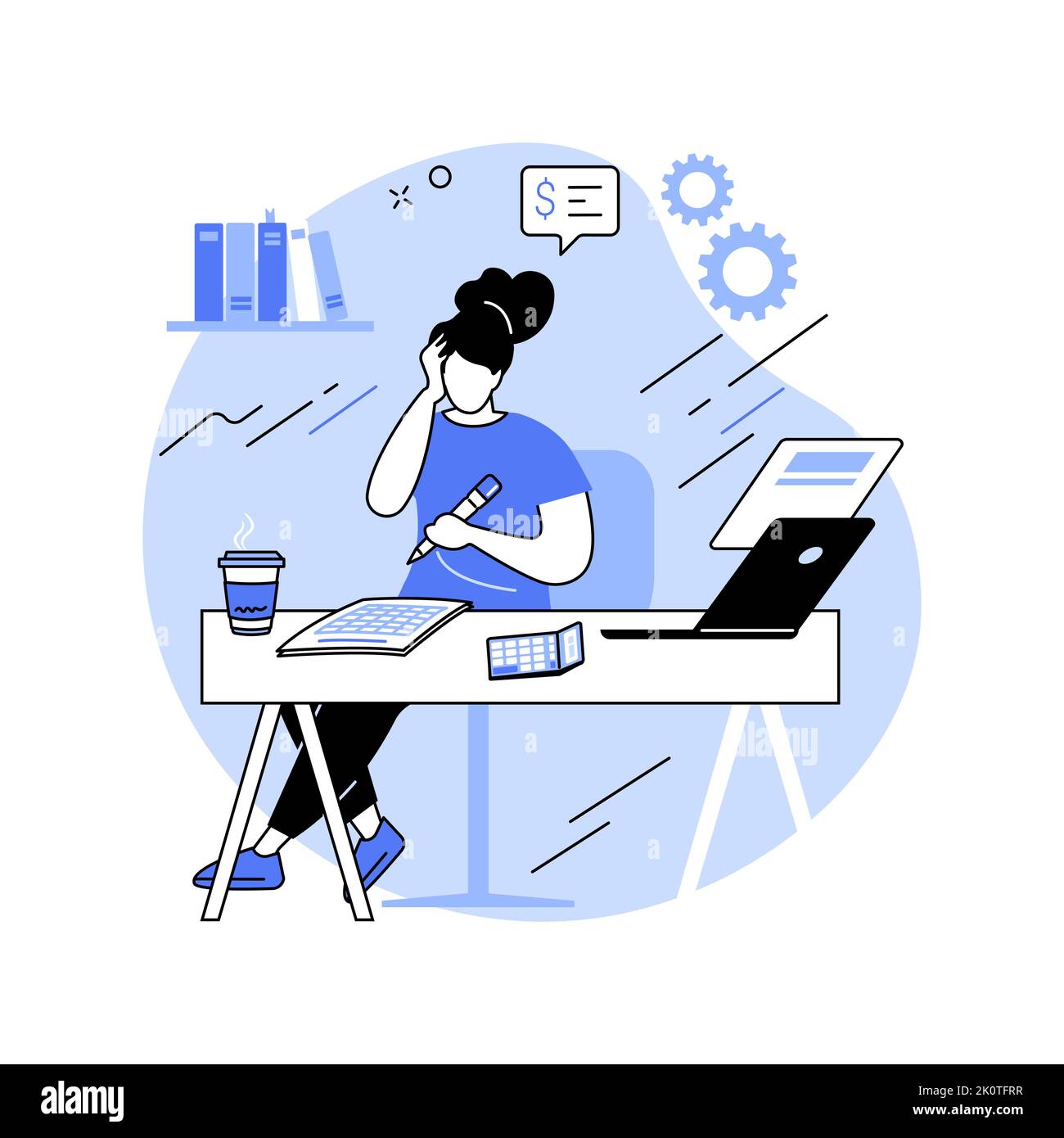 Filling paper form isolated cartoon vector illustrations Stock Vector ...