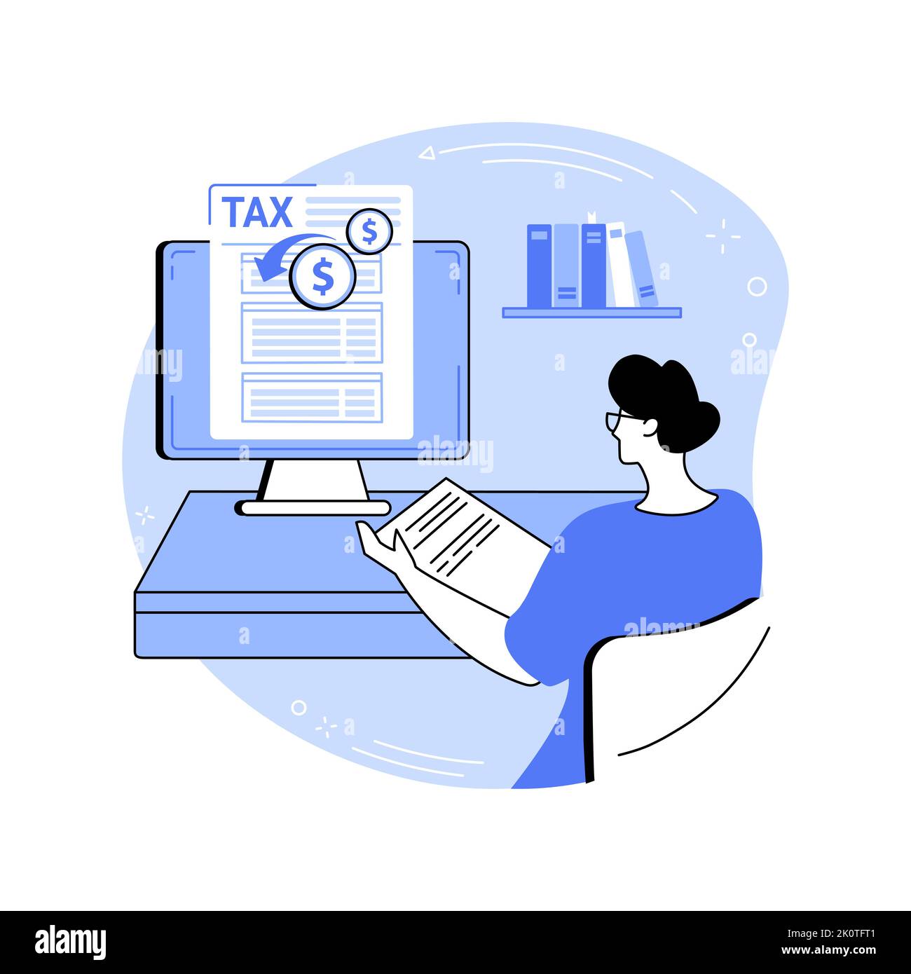 Tax return isolated cartoon vector illustrations Stock Vector Image ...