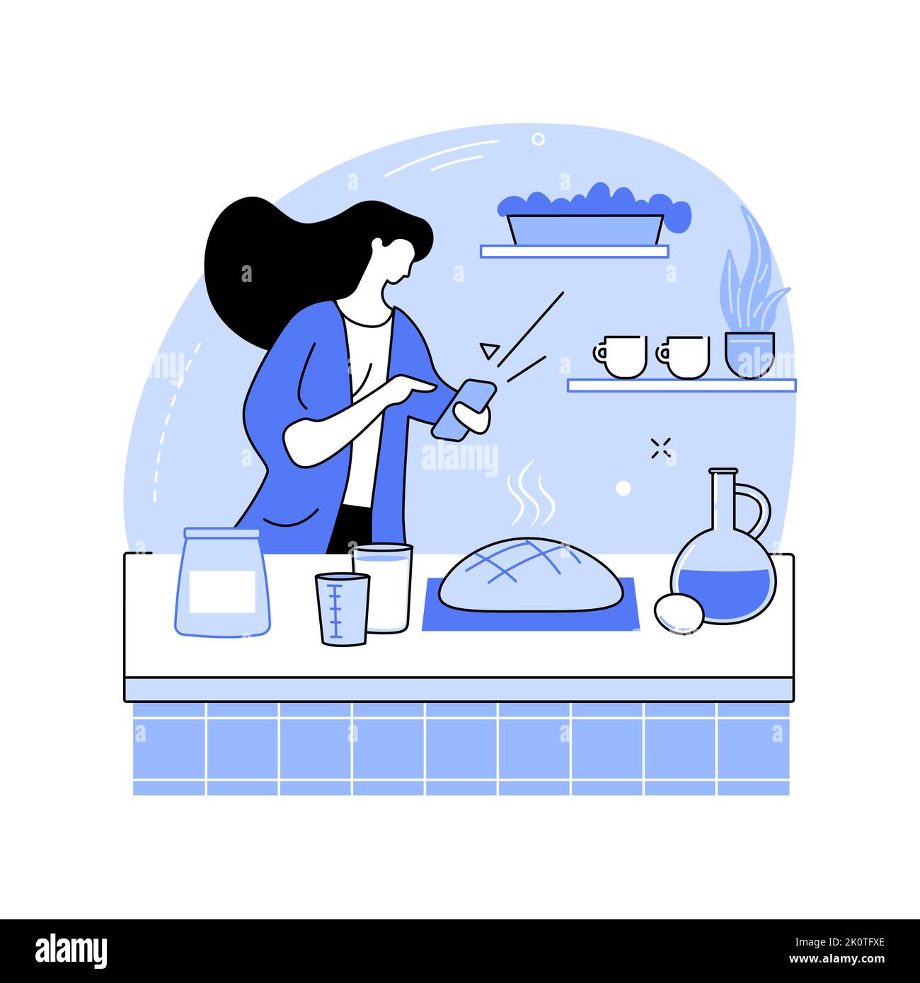 Baking fresh bread isolated cartoon vector illustrations Stock Vector ...