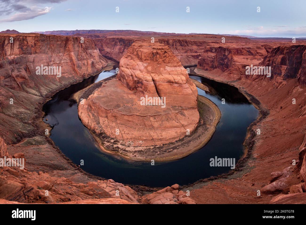 The Colorado River winding through Horseshoe Bend in Glen Canyon at ...
