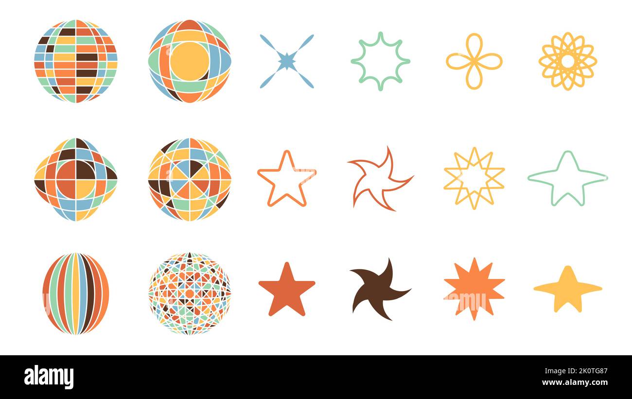 Cartoon illustration basic geometric shapes hi-res stock photography ...