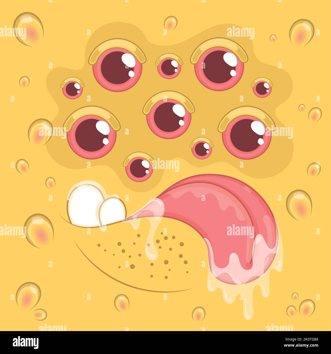 Colored hungry eight eyes monster avatar background Vector Stock Vector ...