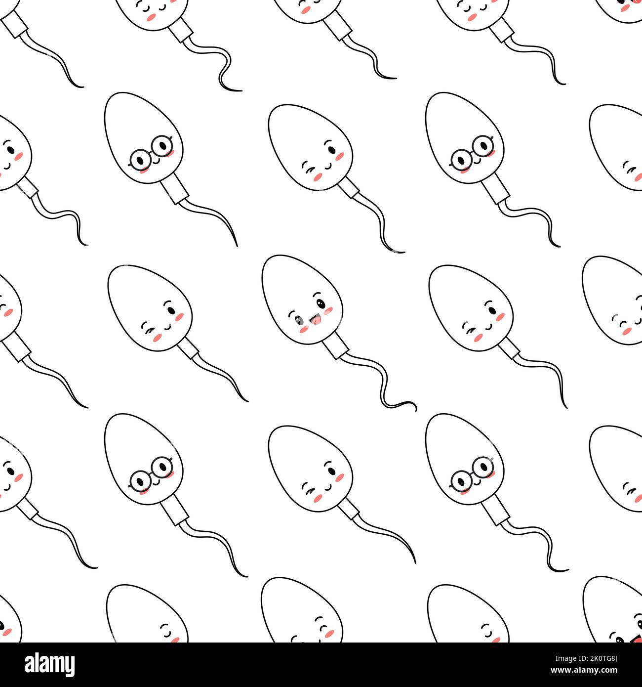 Cute sperm cell seamless pattern vector illustration Stock Vector Image ...