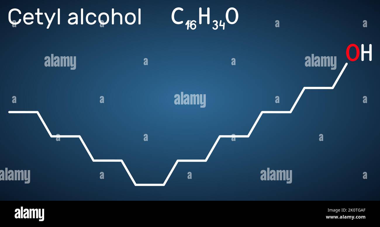 Cetyl alcohol, palmityl alcohol molecule. Used in cosmetic industry ...