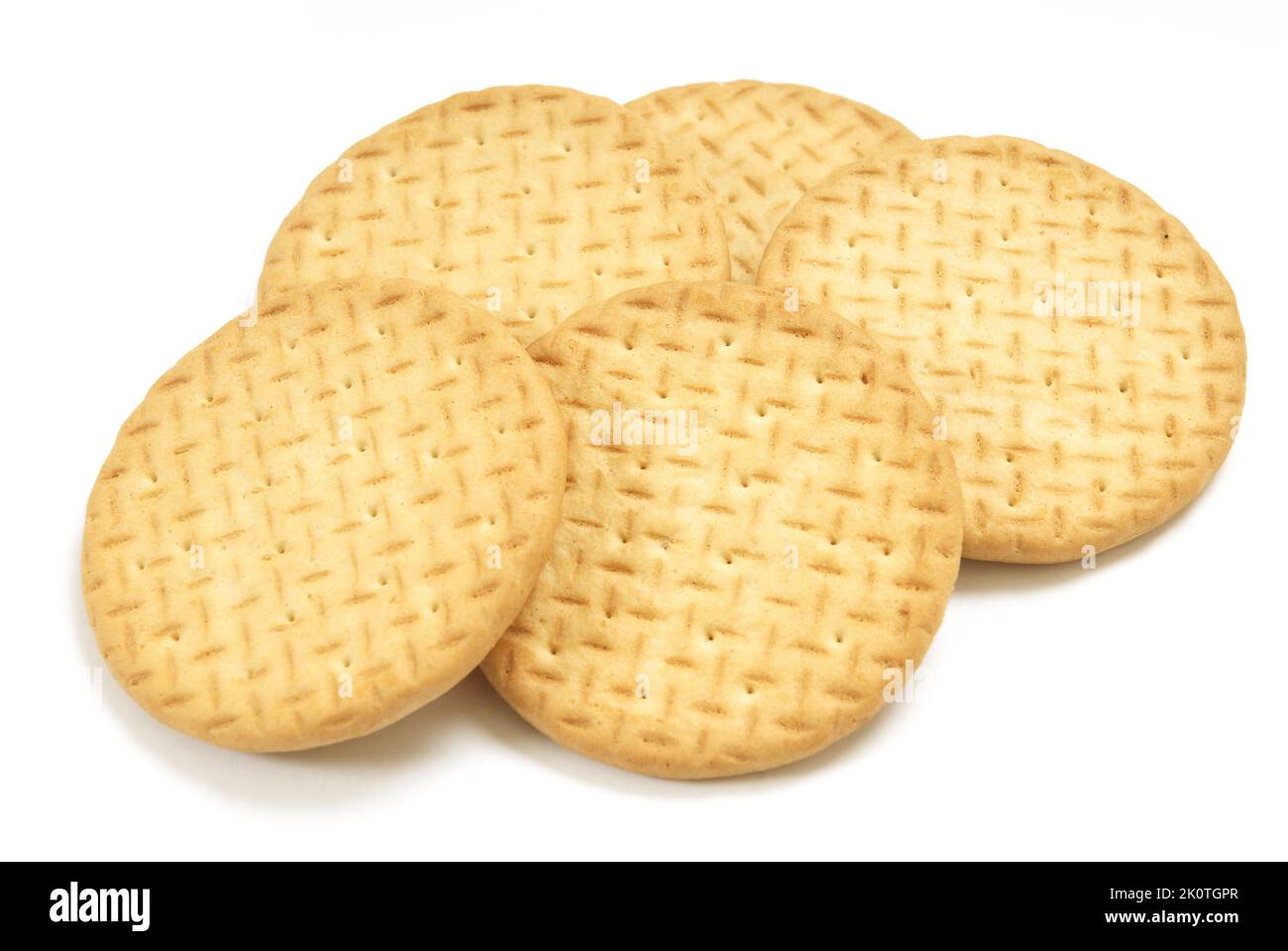 A group of plain tea biscuits on white background cut out Stock Photo ...