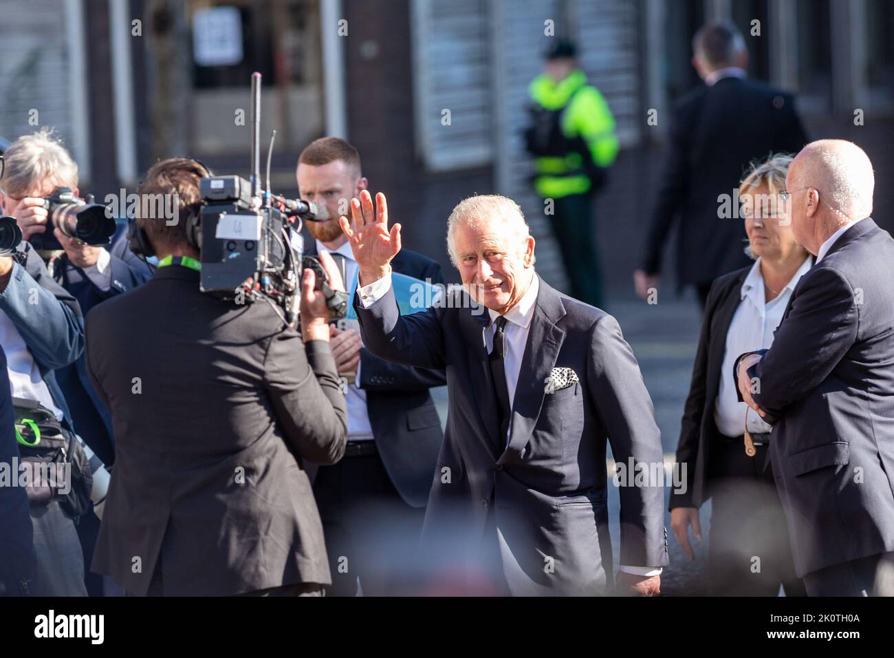 Belfast, UK. 13th Sep, 2022. King Charles III And Queen Consort attends ...