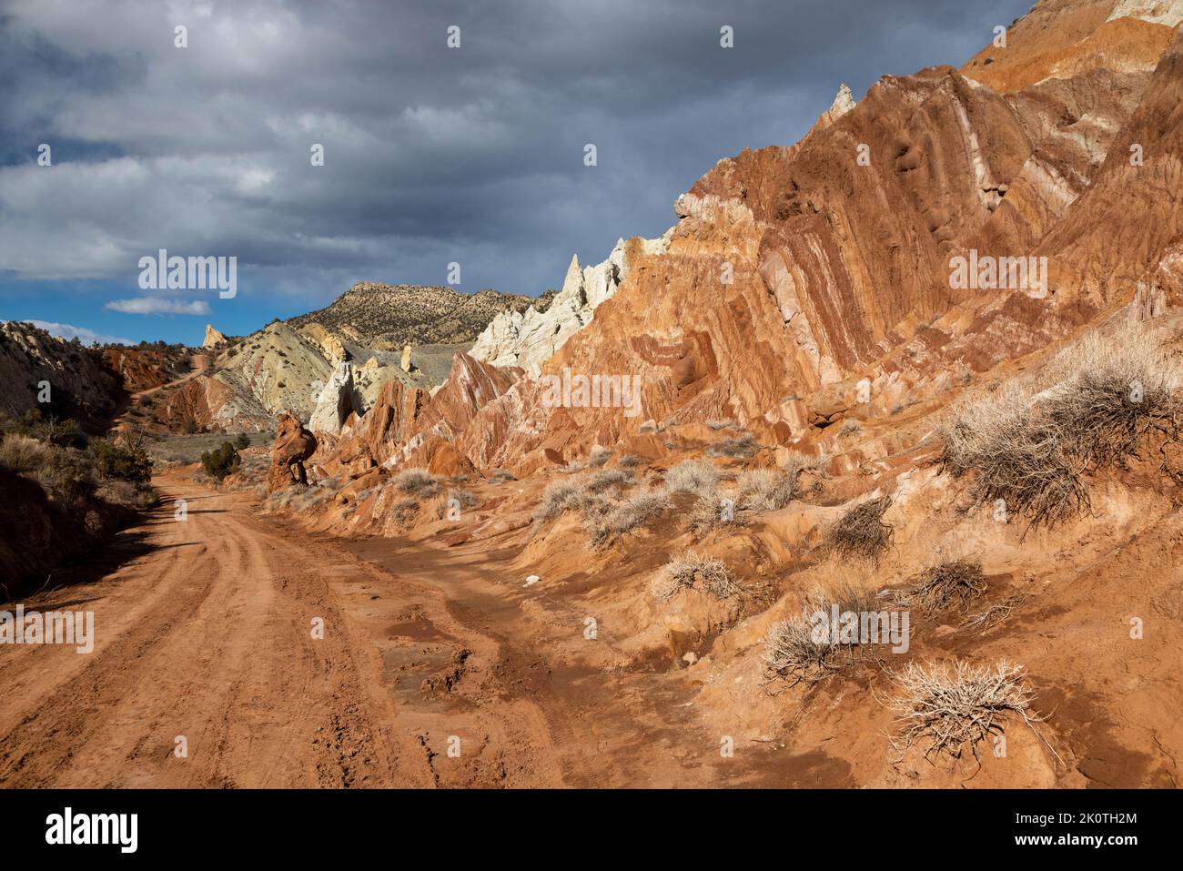 Bright sandstone striations lining the rocky feature known as The ...