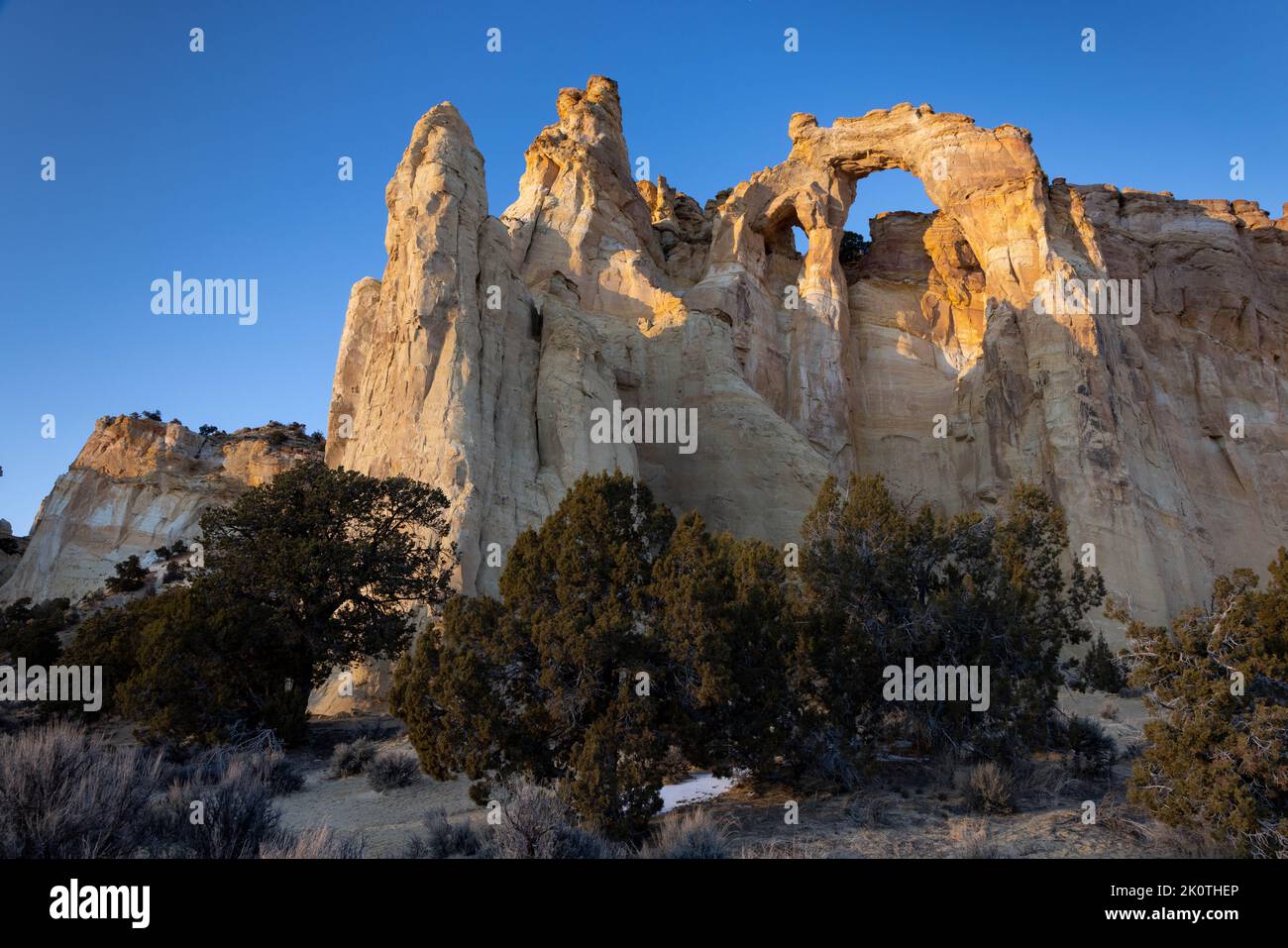 Grosvenor Arch catching the last light of the day above the surrounding ...