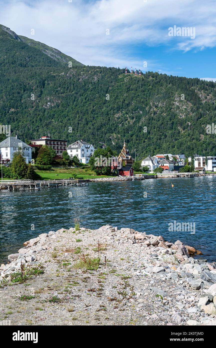 Balestrand with views of the Sognefjord Fjord Stock Photo - Alamy