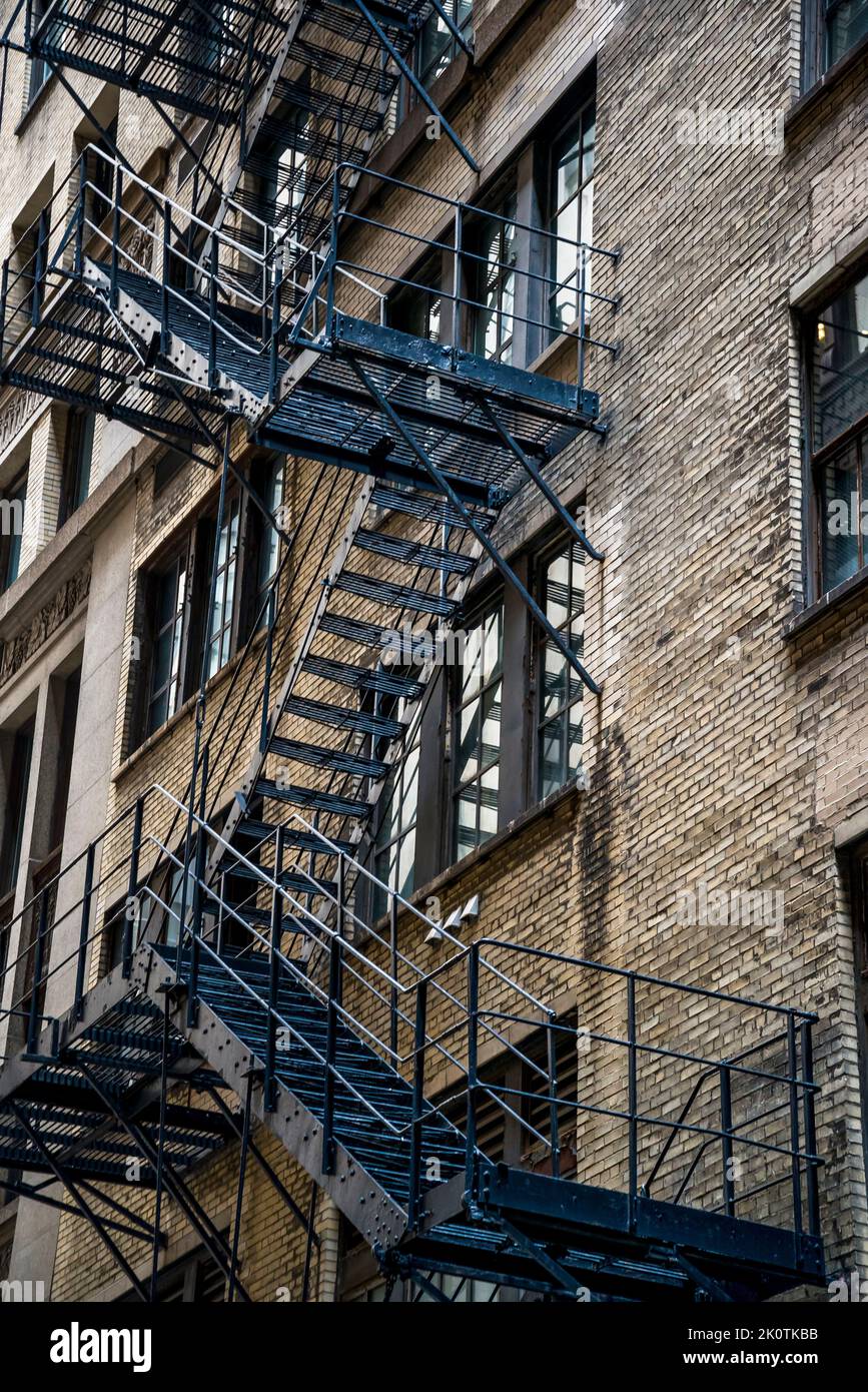 Fire escape stairs, downtown Loop area, Chicago, Illinois, USA Stock ...