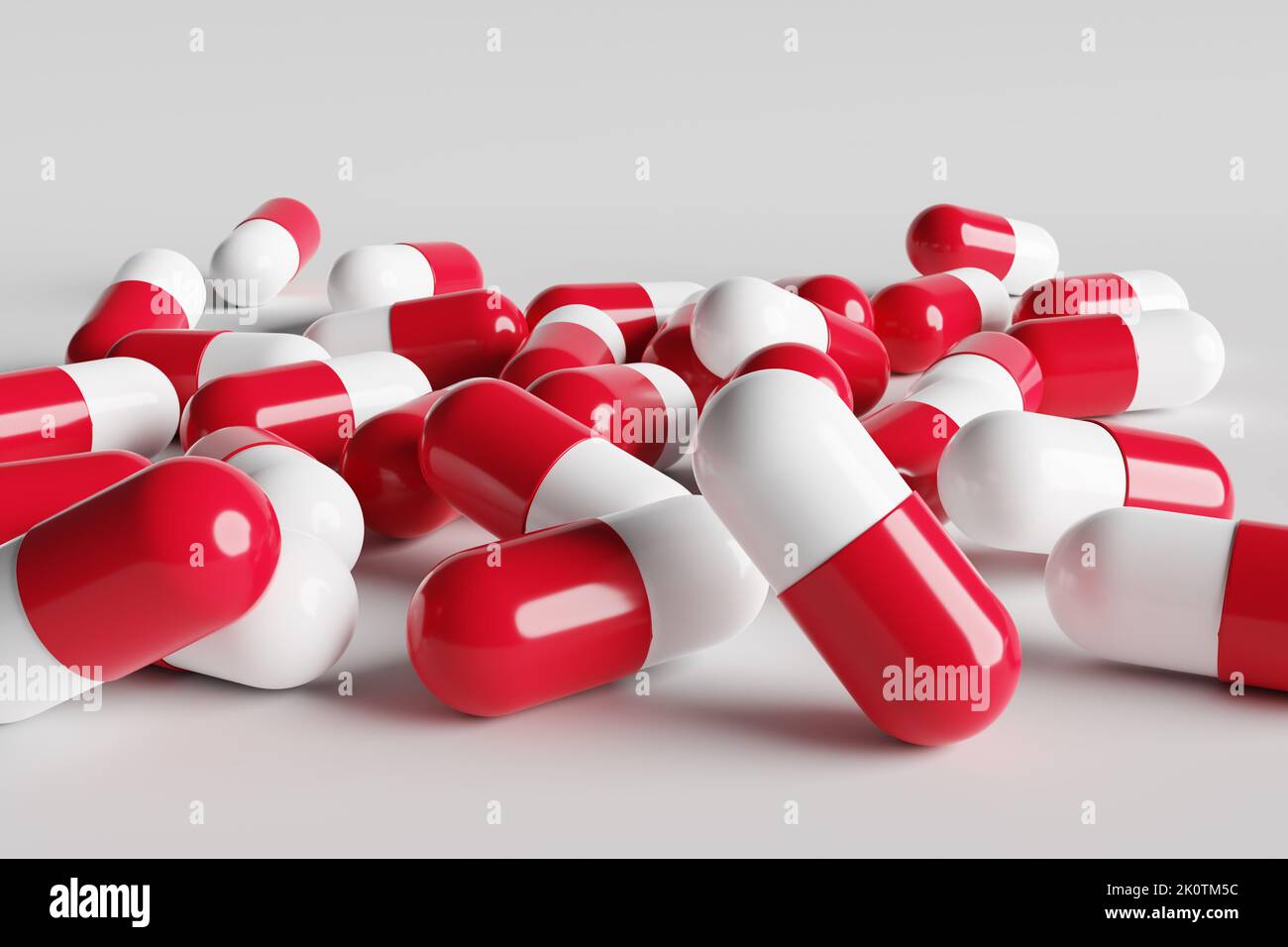 A lot of antibiotics scattered on a white background. Illustration of ...