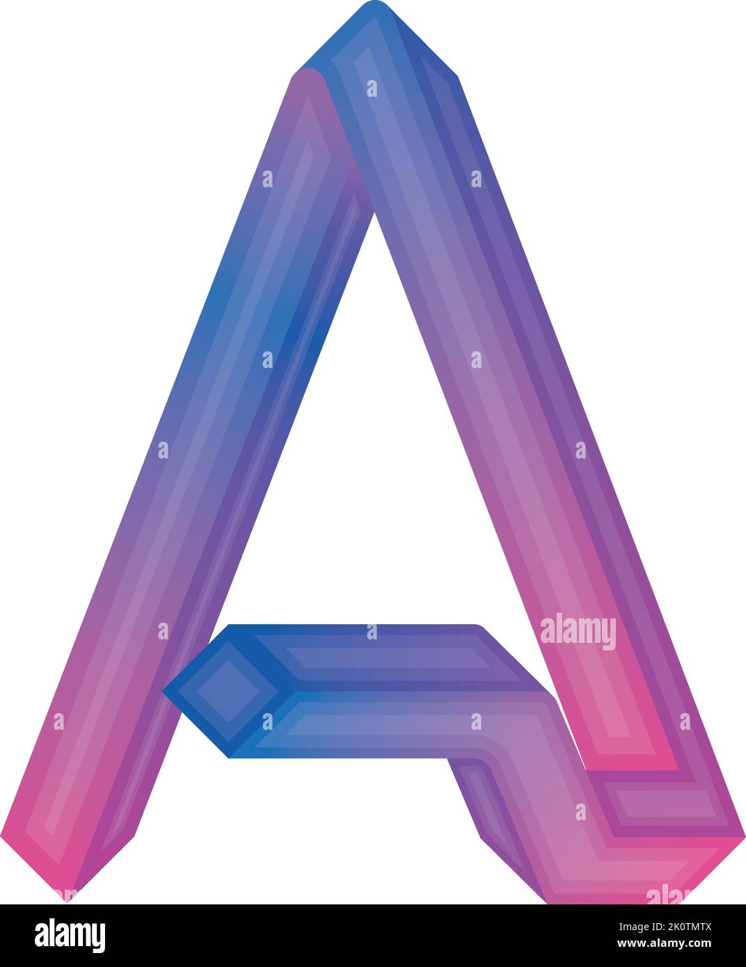 Isolated colored letter A with 3d effect Vector Stock Vector Image ...