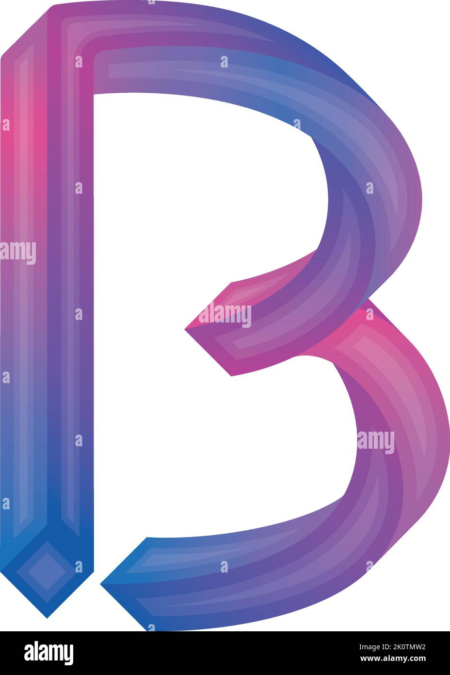 Isolated colored letter B with 3d effect Vector Stock Vector Image ...