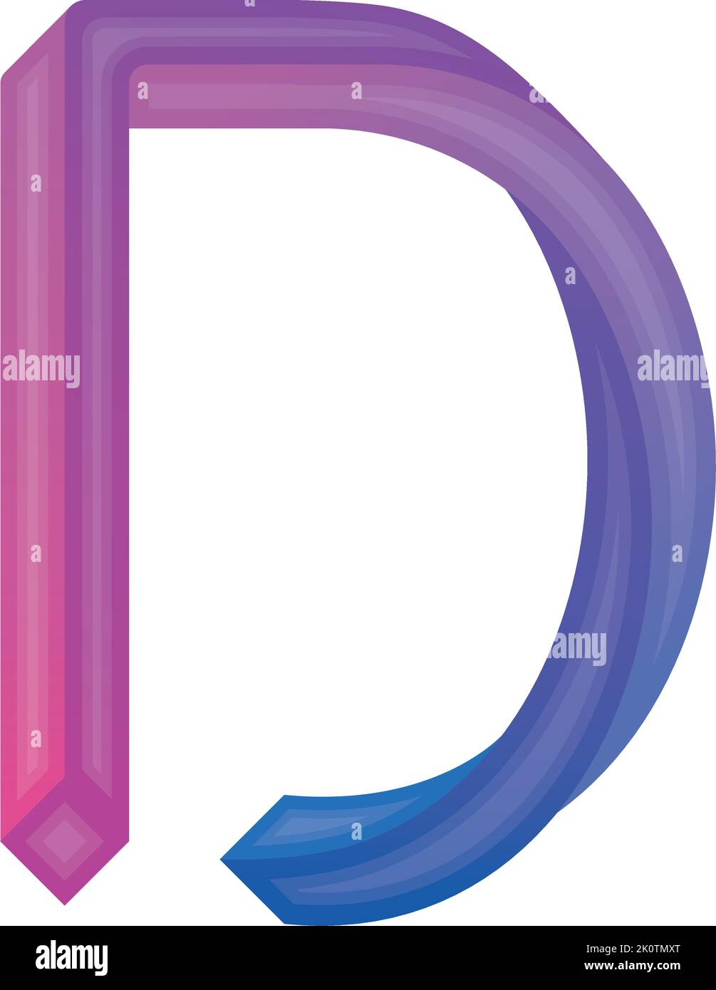 Isolated colored letter D with 3d effect Vector Stock Vector Image ...