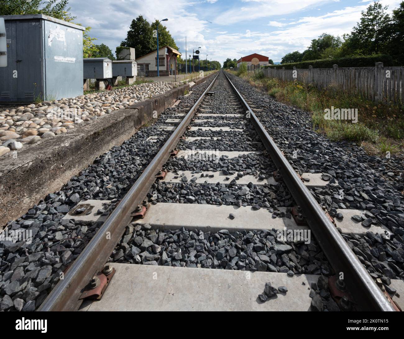 View of a railway line near the train station Stock Photo - Alamy
