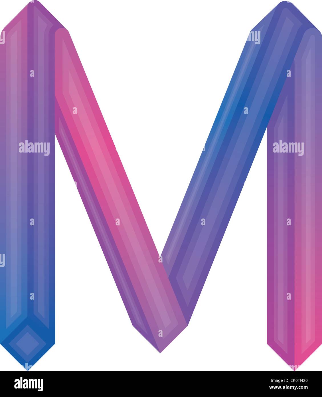 Isolated colored letter M with 3d effect Vector Stock Vector Image ...