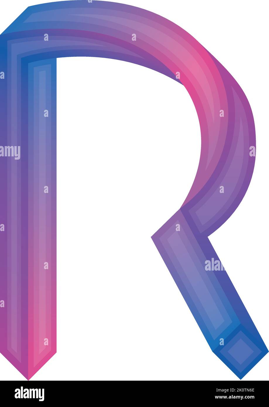Isolated colored letter R with 3d effect Vector Stock Vector Image ...