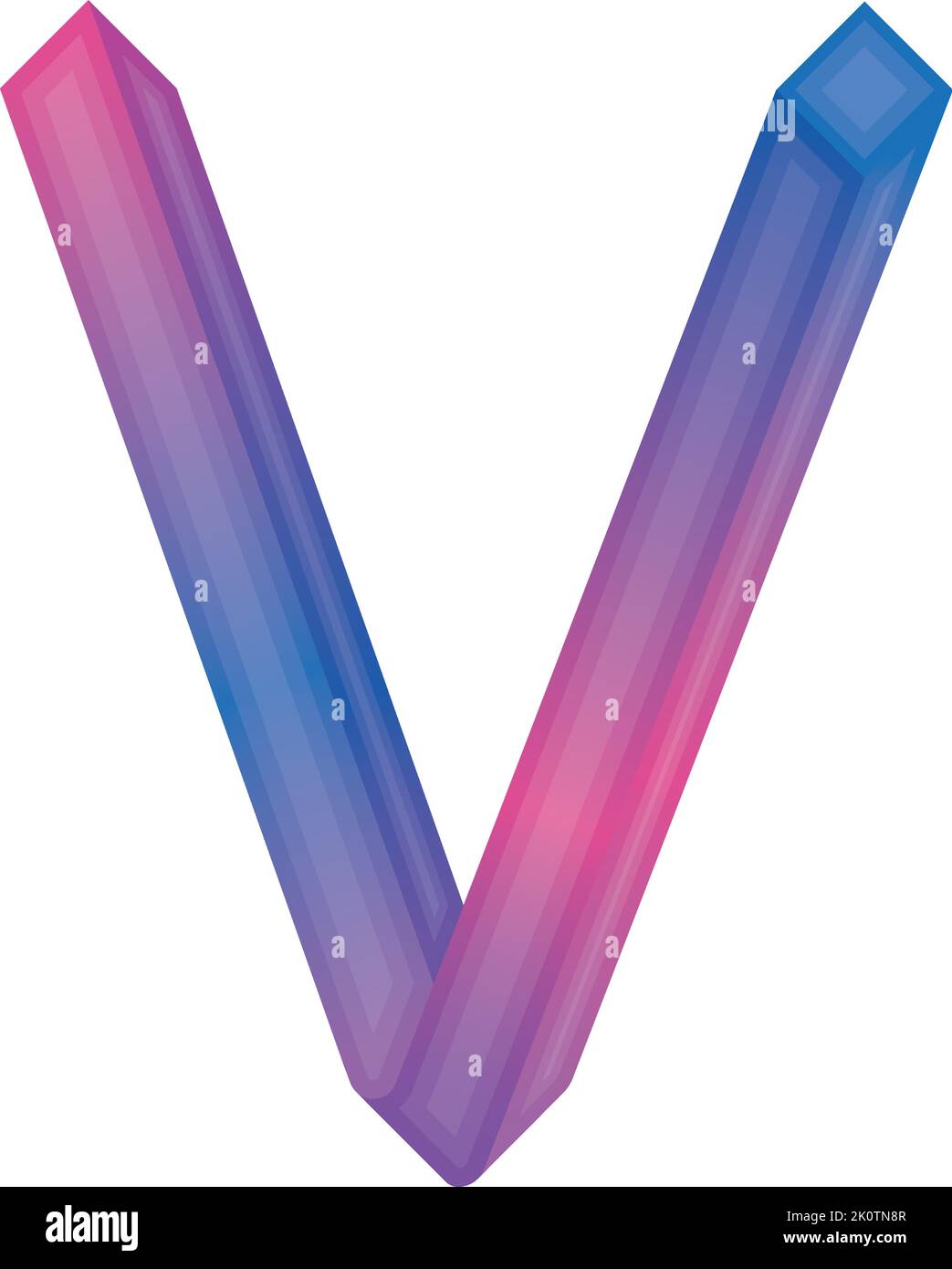 Isolated colored letter V with 3d effect Vector Stock Vector Image ...