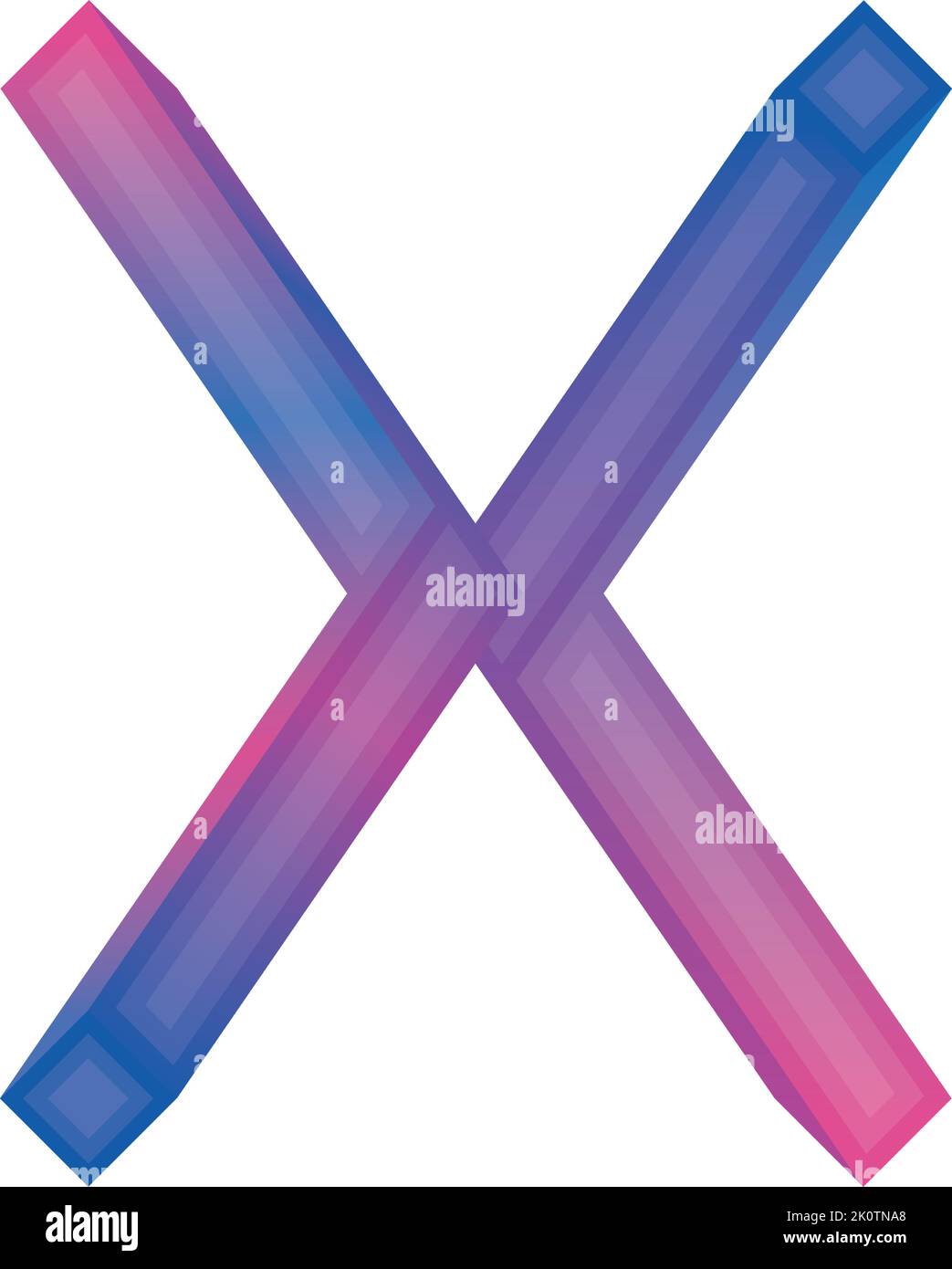 Isolated colored letter X with 3d effect Vector Stock Vector Image ...