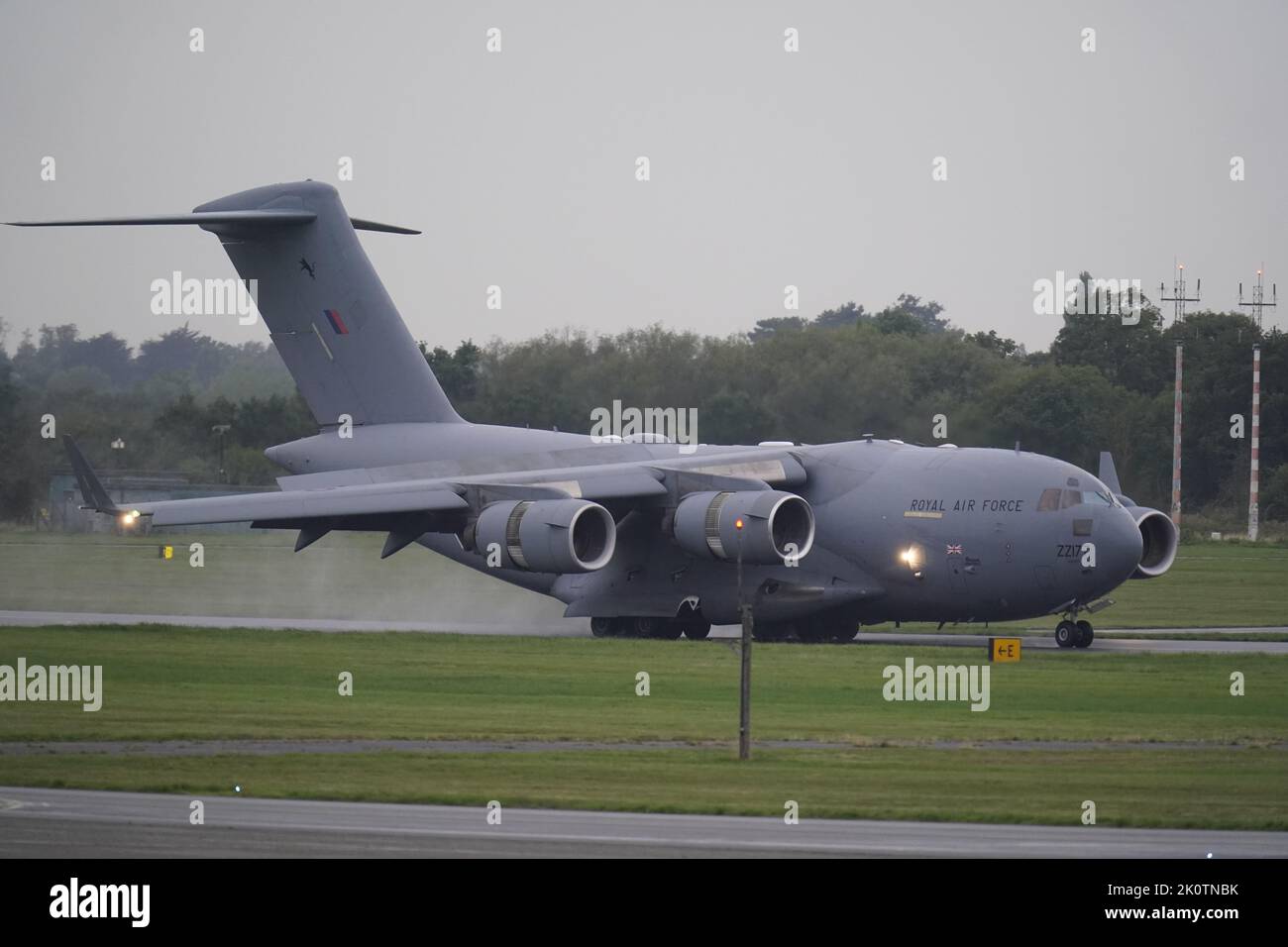 The RAF aircraft, a C-17 globemaster from 99 squadron carrying the ...