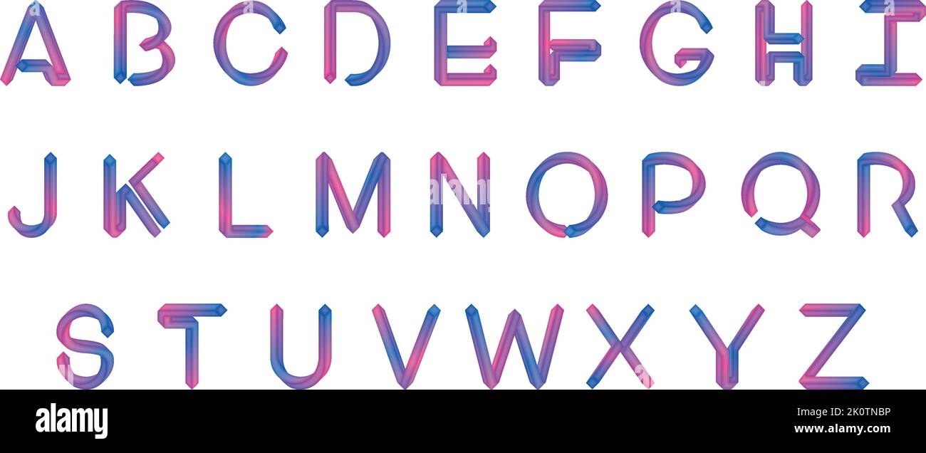 Colored set of alphabet with 3d effect Vector Stock Vector Image & Art ...