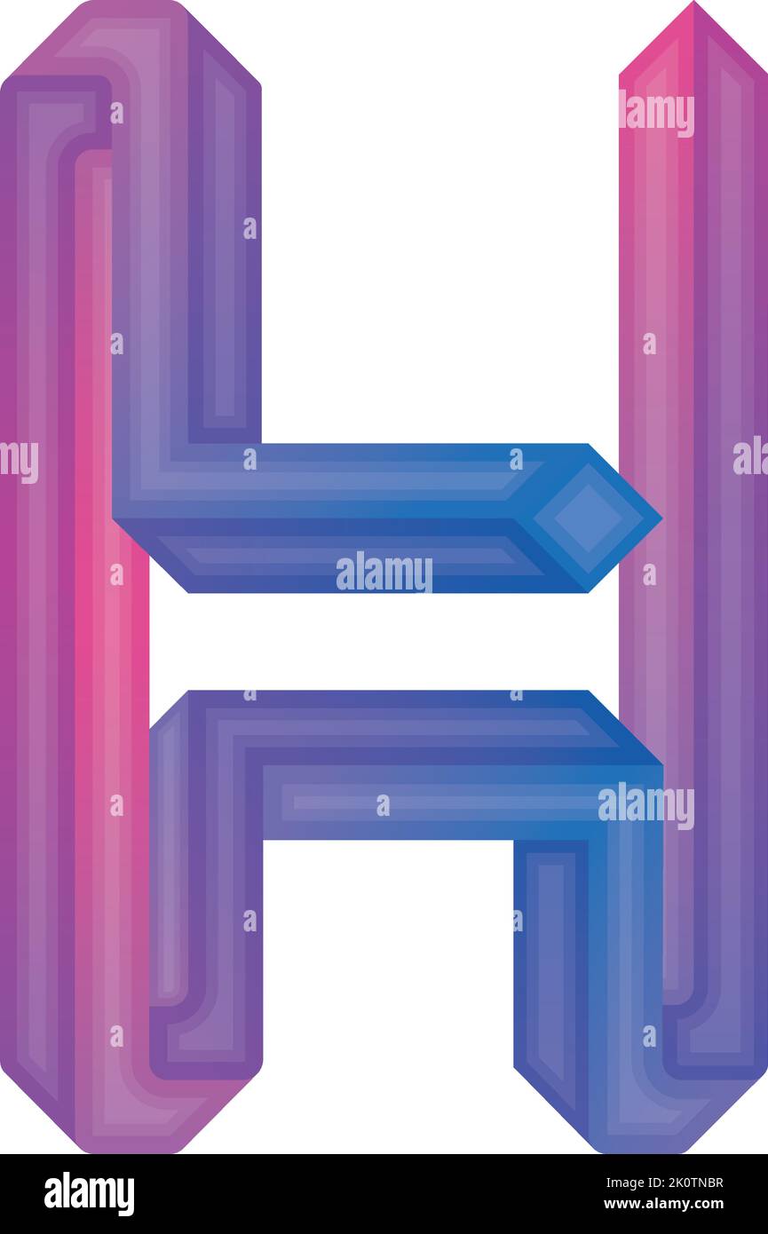 Isolated colored letter H with 3d effect Vector Stock Vector Image ...