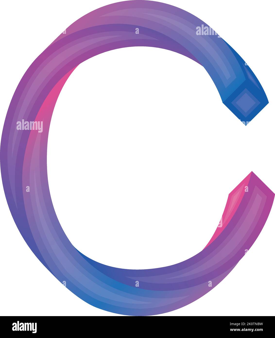 Isolated colored letter C with 3d effect Vector Stock Vector Image ...