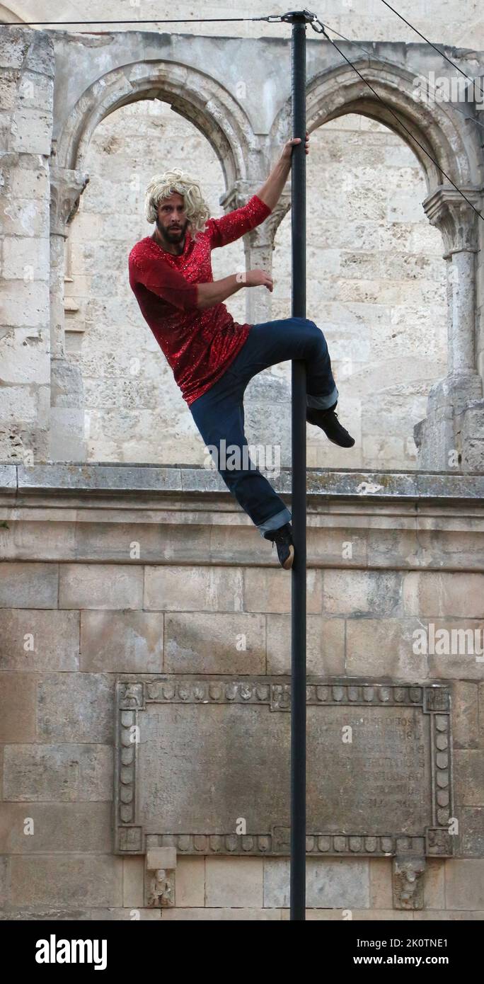 Circus performer and pole hi-res stock photography and images - Alamy