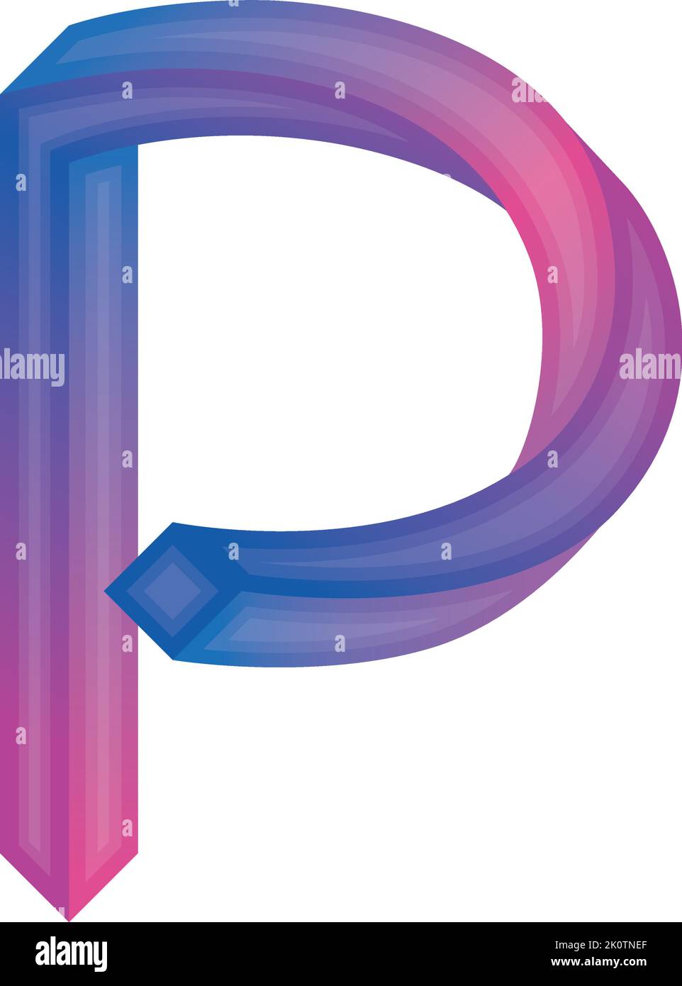 Isolated colored letter P with 3d effect Vector Stock Vector Image ...