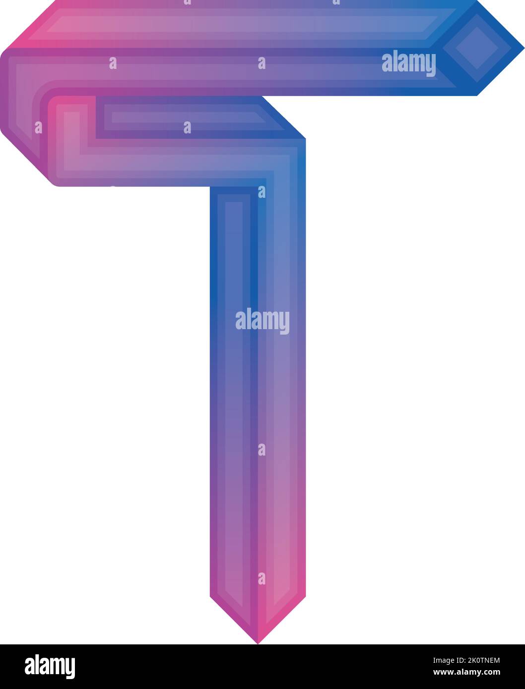 Isolated colored letter T with 3d effect Vector Stock Vector Image ...