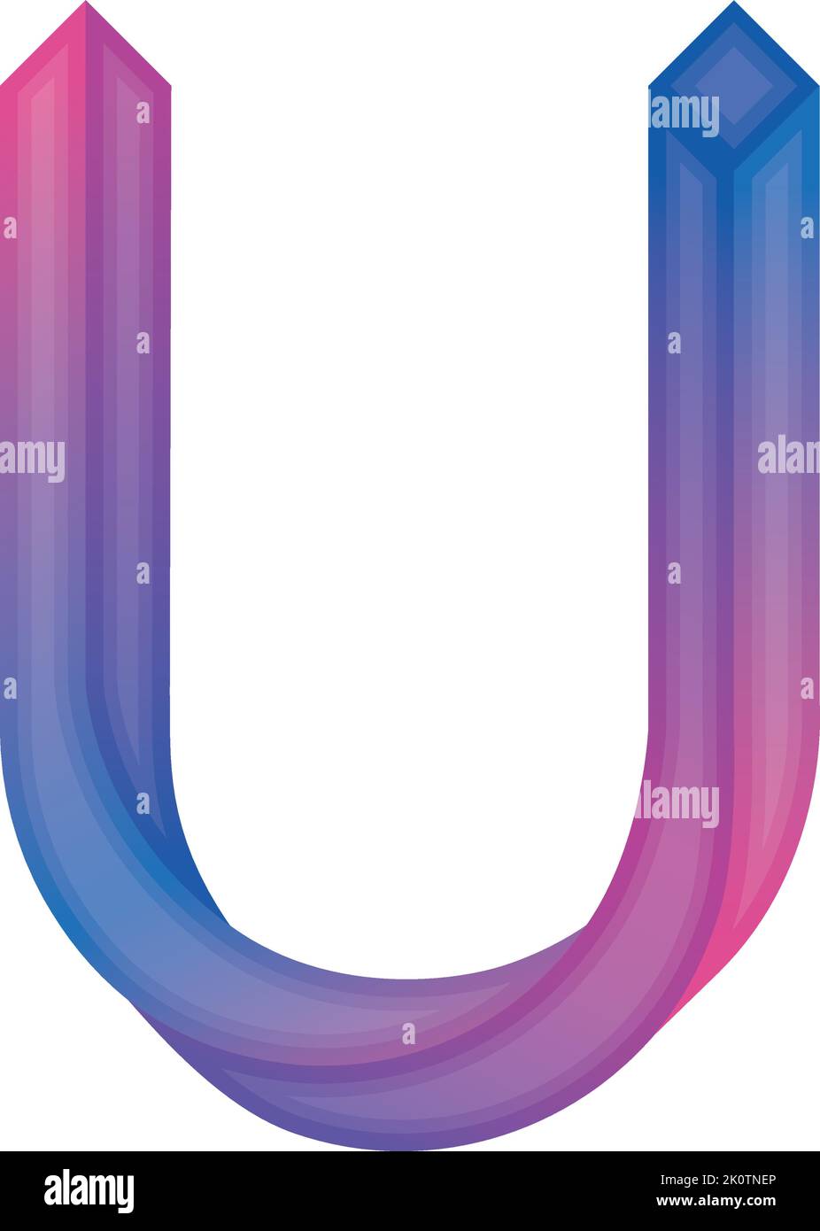 Isolated colored letter U with 3d effect Vector Stock Vector Image ...