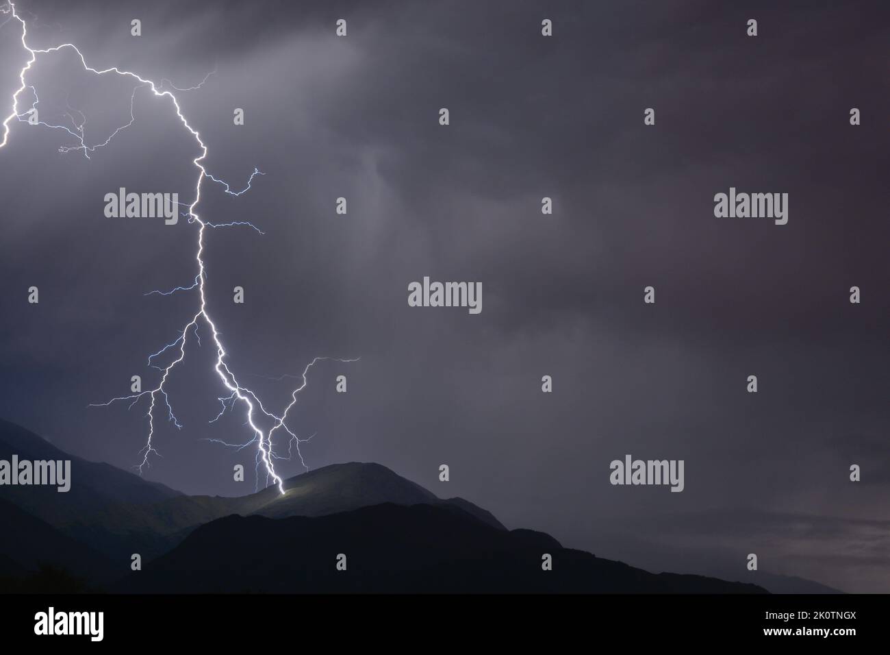 A scary lightning with a dark clouds Stock Photo - Alamy