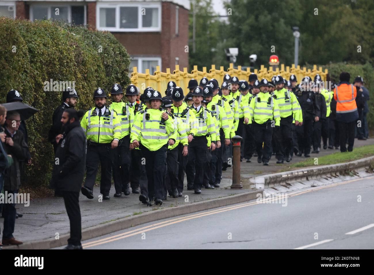 London, UK. 13th Sep, 2022. A large police presence in Northolt before ...