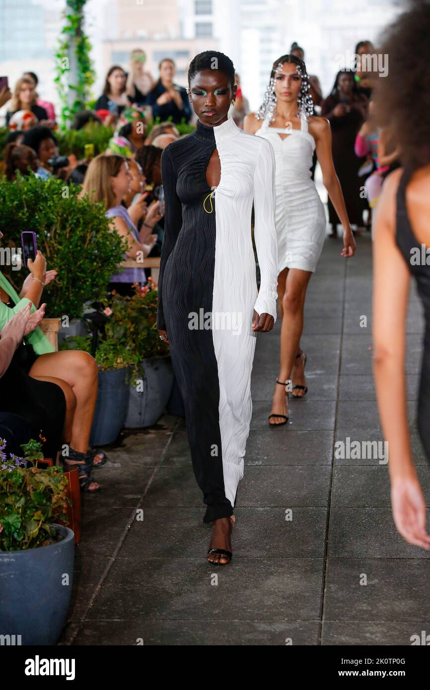A model walks on the runway at the Marissa Wilson fashion show during ...