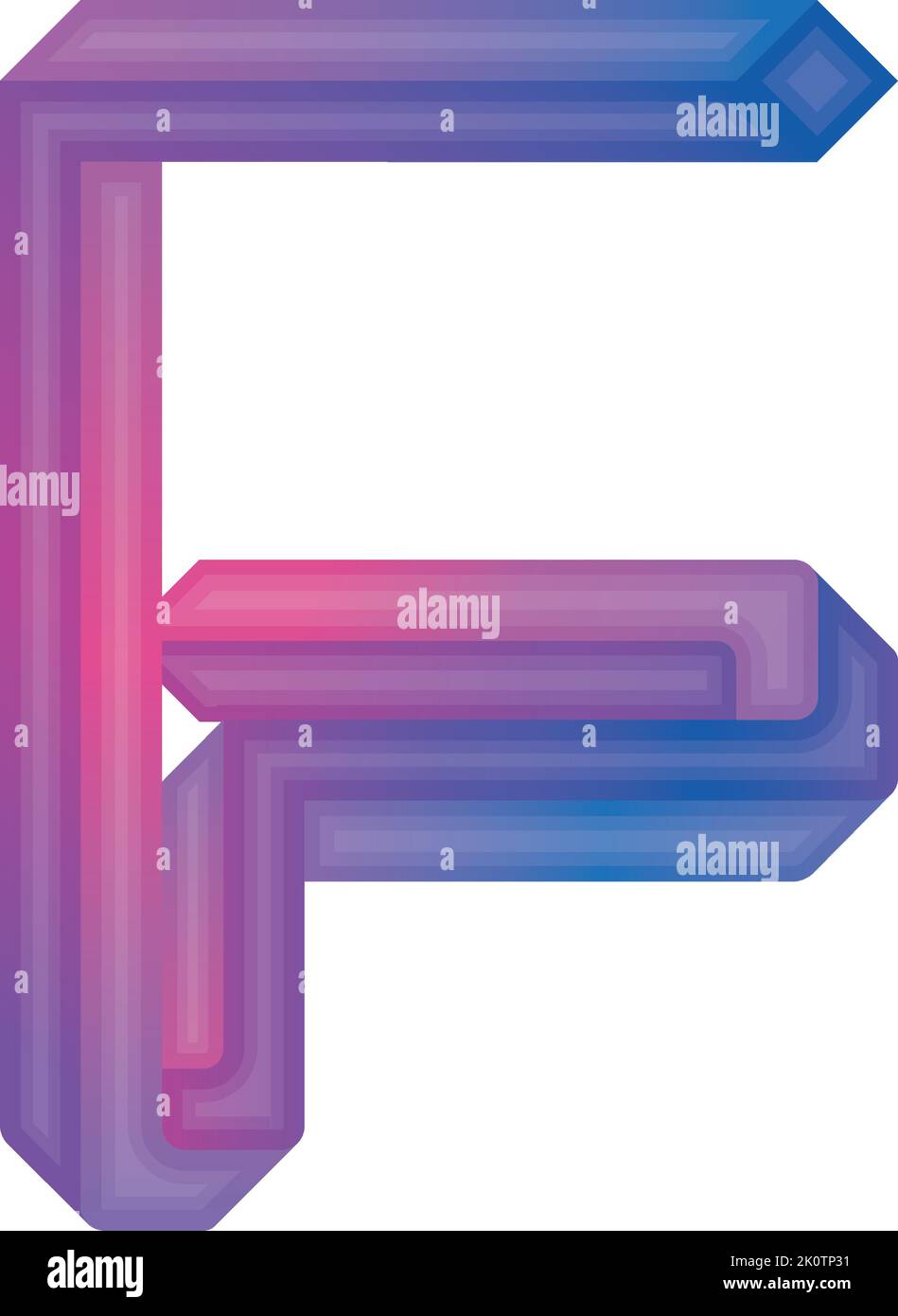 Isolated colored letter F with 3d effect Vector Stock Vector Image ...