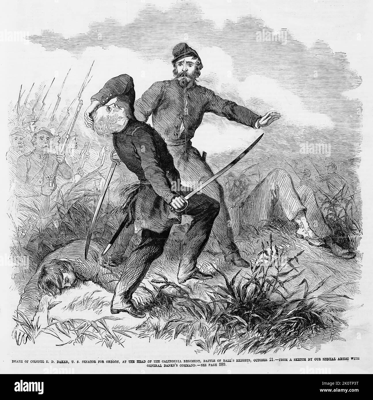 Death of Colonel Edward Dickinson Baker, U.S. Senator for Oregon, at ...