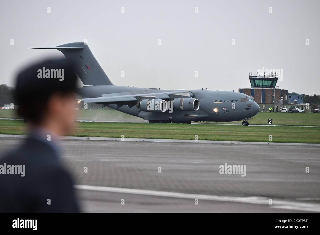 The RAF aircraft, a C-17 globemaster from 99 squadron carrying the ...