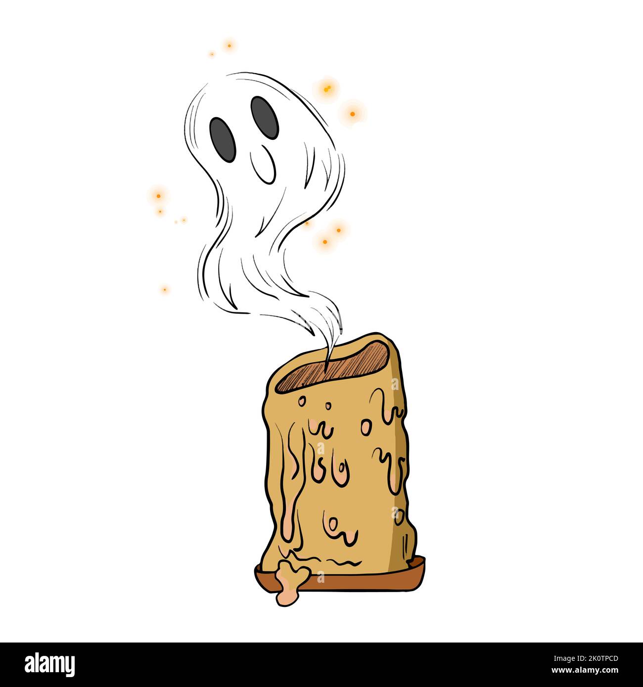 candle from which a ghost flies out illustration Stock Vector Image ...