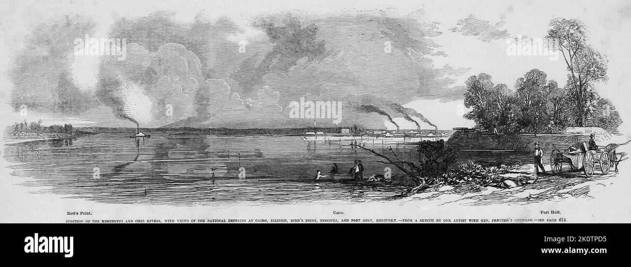 Junction of the Mississippi and Ohio Rivers, with views of the National ...