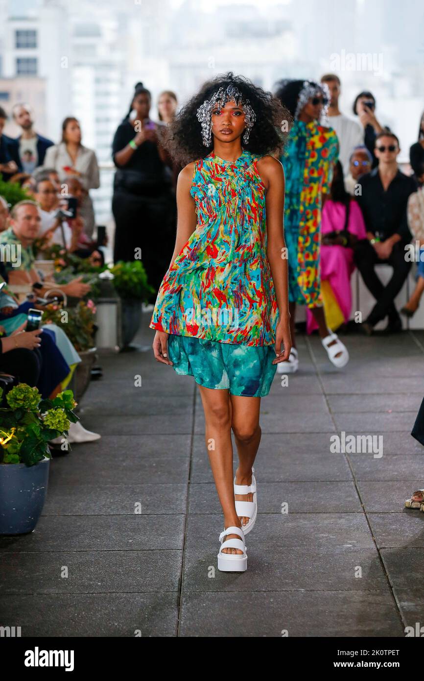 A model walks on the runway at the Marissa Wilson fashion show during ...