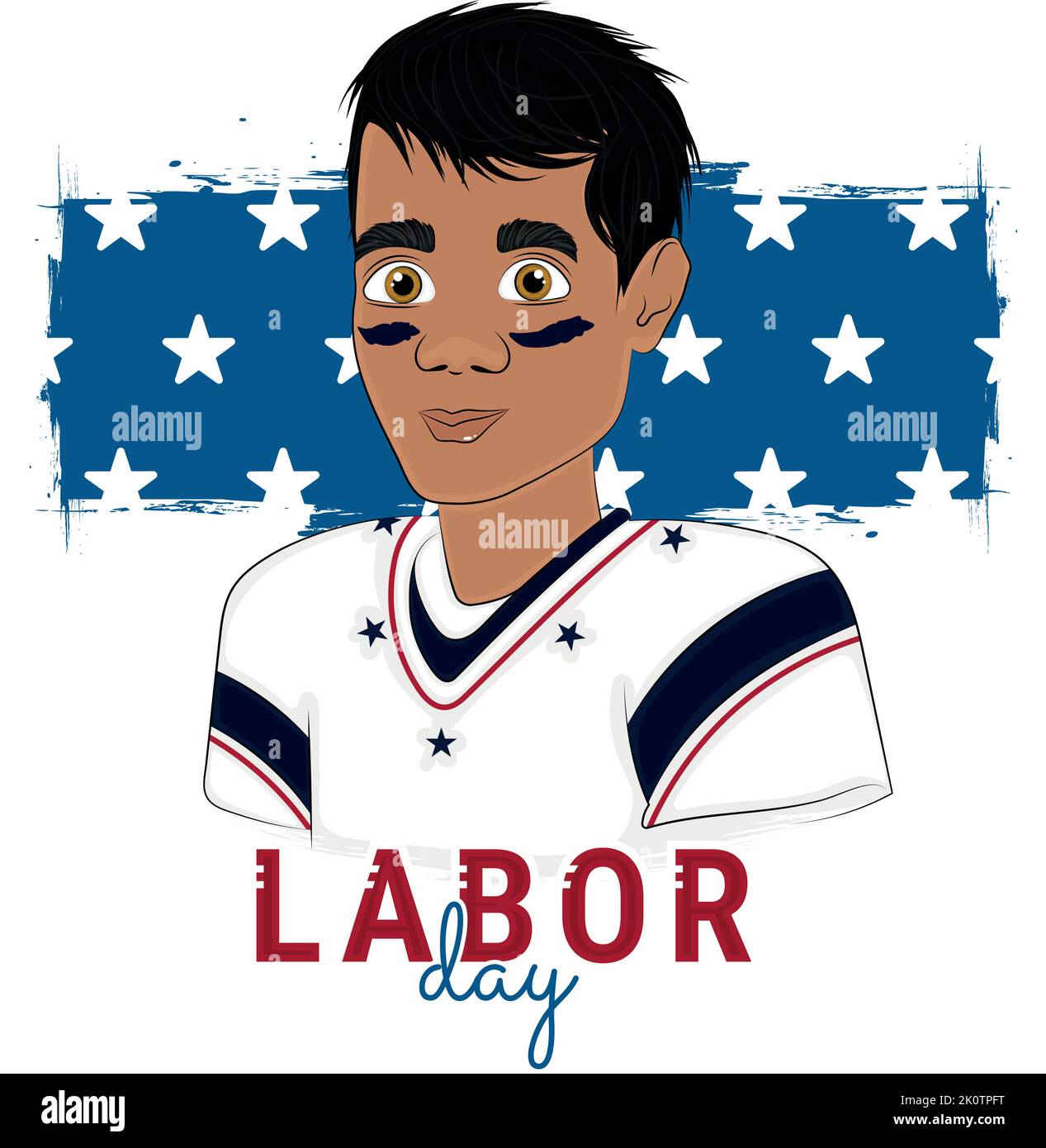 Isolated male football player with uniform Labor day Vector Stock ...