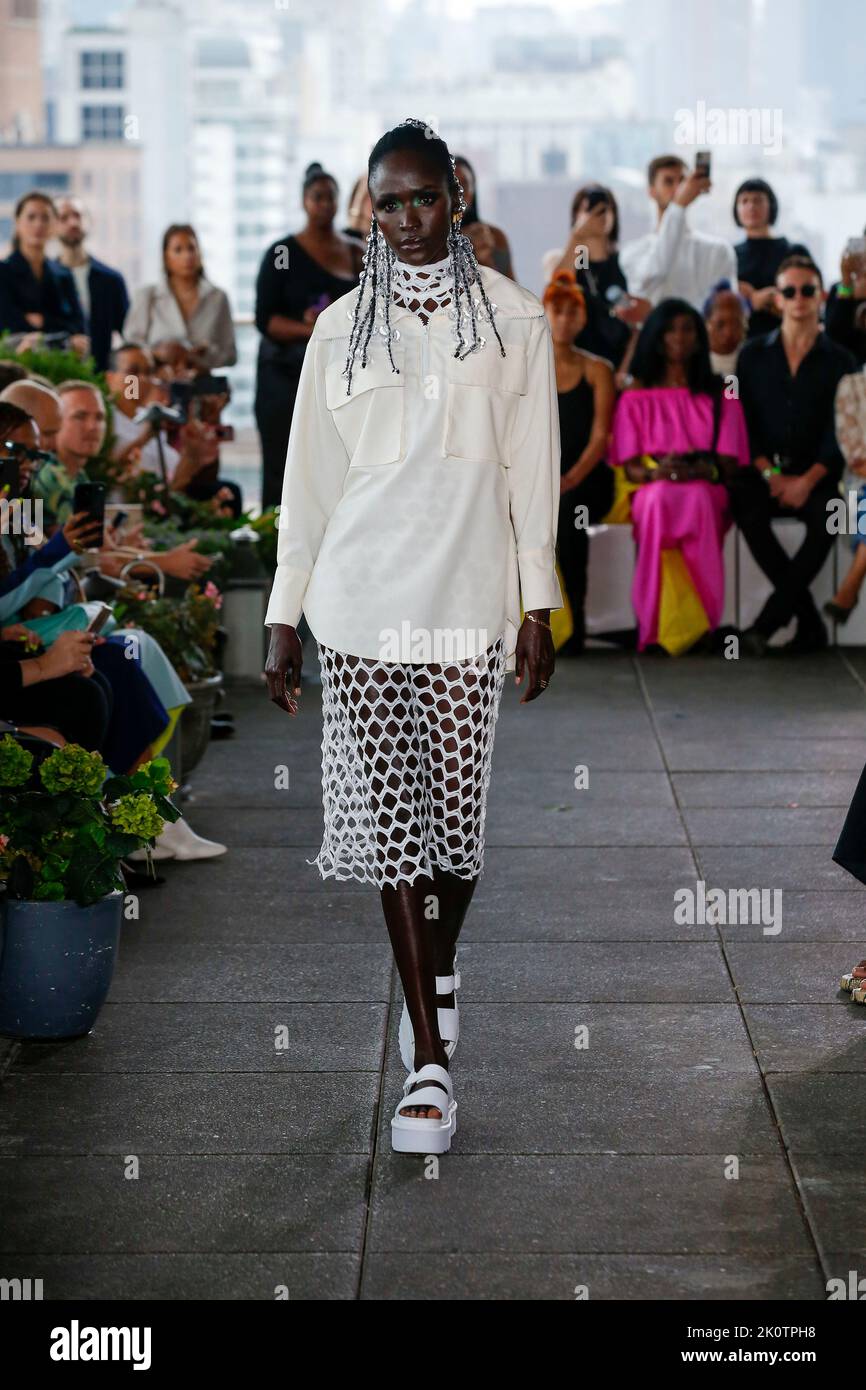 A model walks on the runway at the Marissa Wilson fashion show during ...