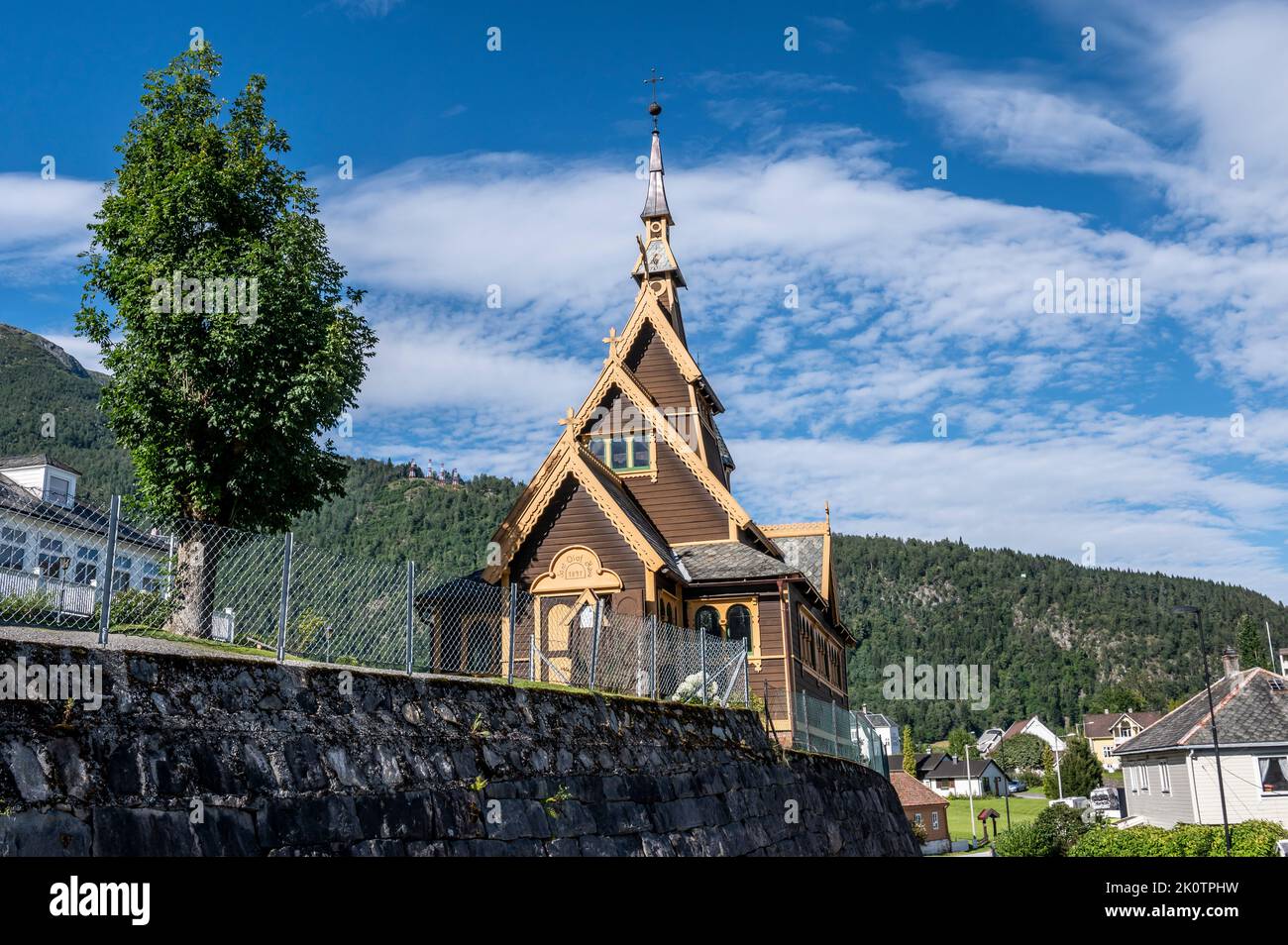 St Olafs Wooden Christian Church in Balestrand Norway Stock Photo - Alamy