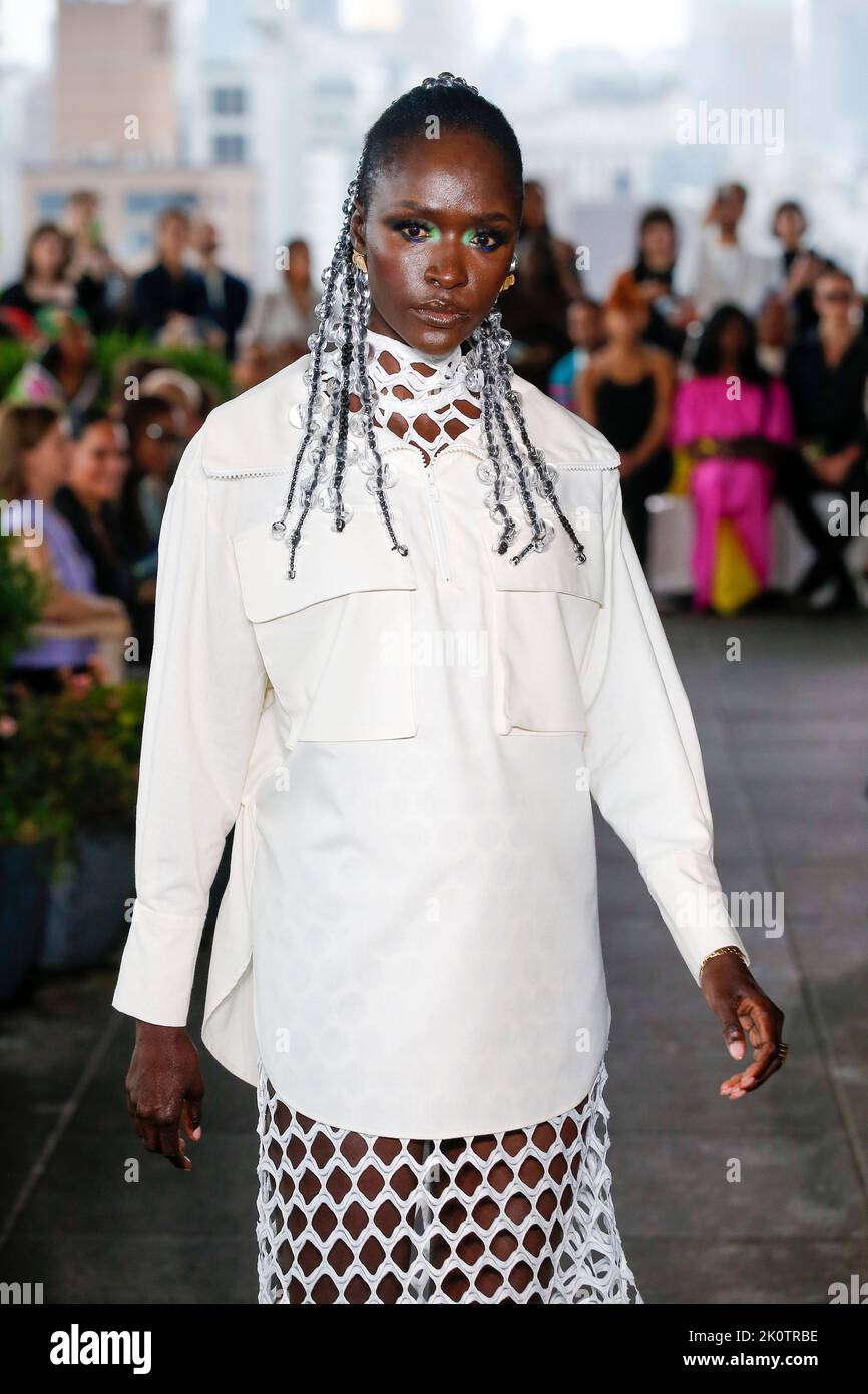 A model walks on the runway at the Marissa Wilson fashion show during ...