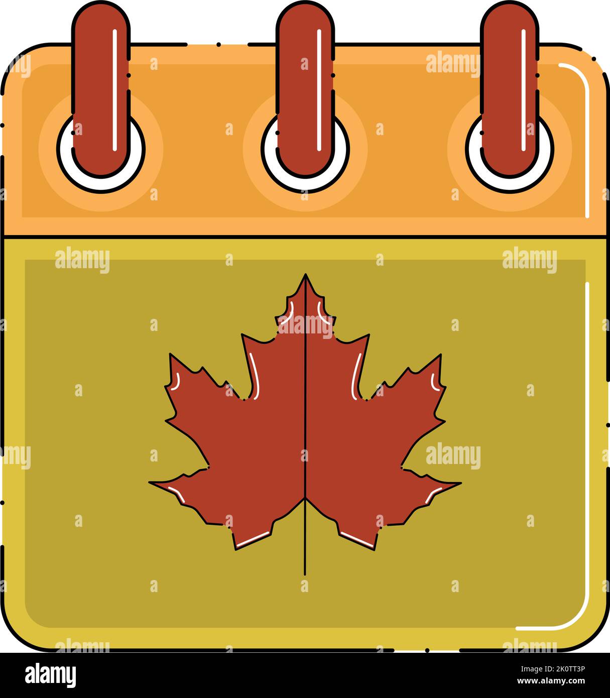 Isolated autumn calendar with a maple leaf icon Vector Stock Vector ...